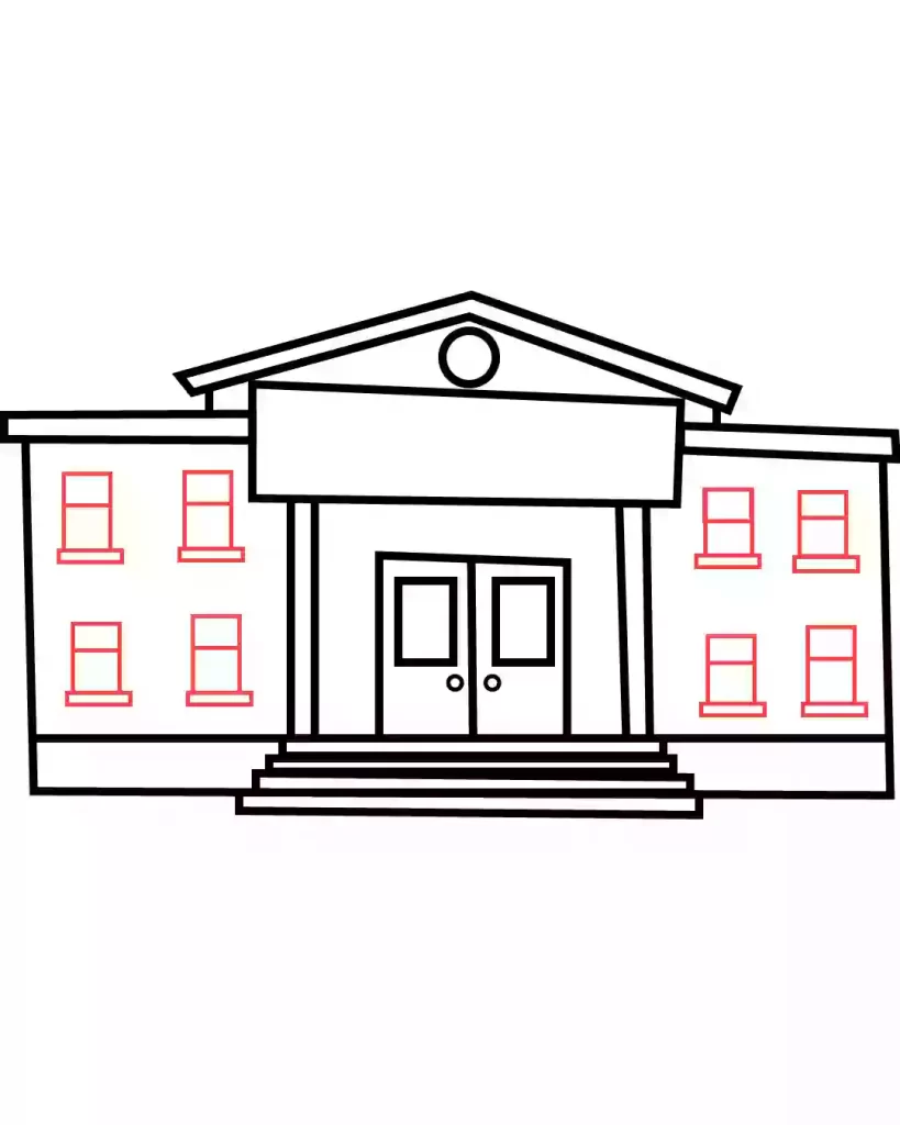 How To Draw School In Simple And Easy Steps For Kids