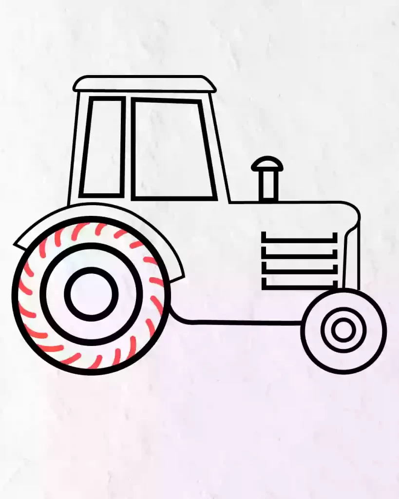 How To Draw Tractor In Simple And Easy Step By Steps