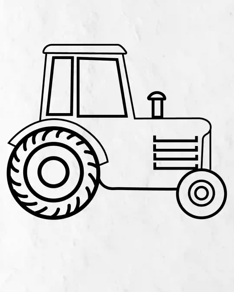 How To Draw Tractor In Simple And Easy Step By Steps